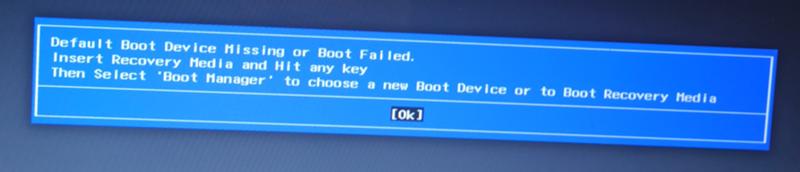 Windows 10 написано: Default Boot Device Missing or Boot Failed ...